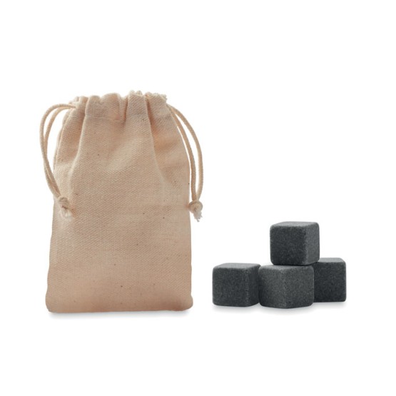 4 stone ice cubes in pouch
